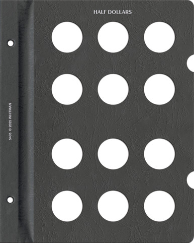 Whitman Prestige™ Coin Album Blank Page - U.S. Half Dollars (Black)