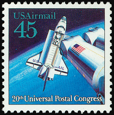 1989 45¢ Air Post - Futuristic Mail Delivery (Space Shuttle) Mint Single