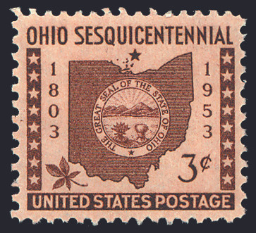 1953-3c-Ohio-Statehood-Mint-Single