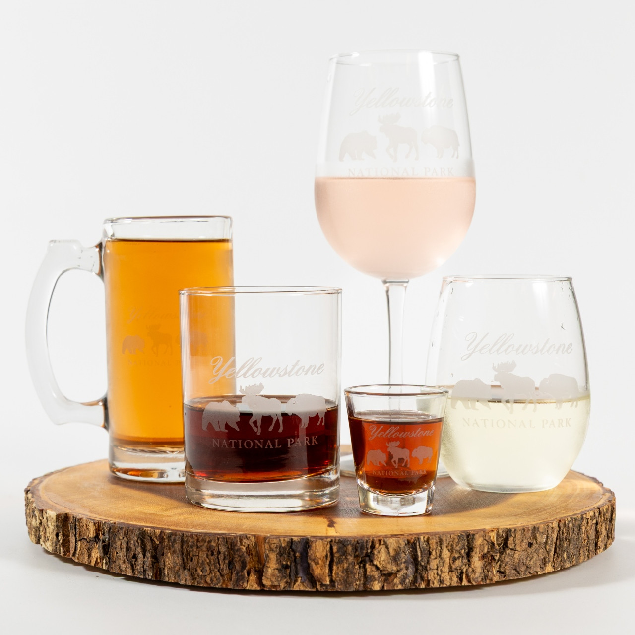 Yellowstone Wildlife Wine Glass