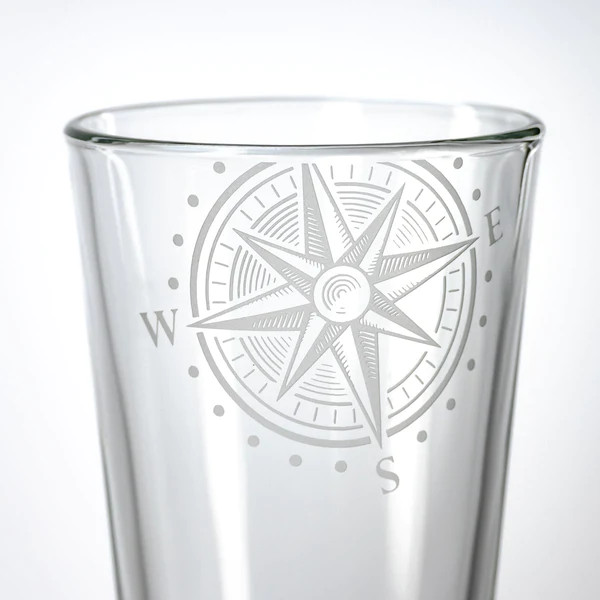 Compass Star Pint Glass, high-quality design