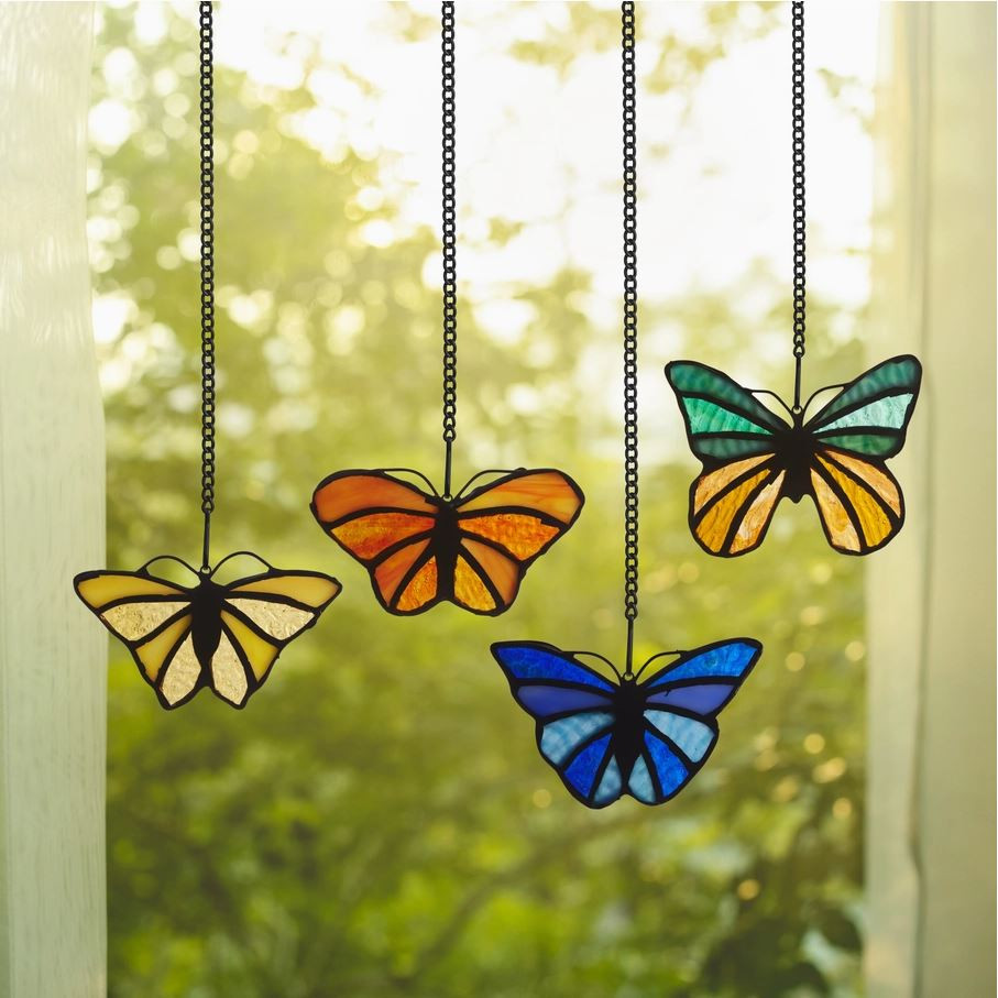 Butterfly Mini Stained Glass Window Panel