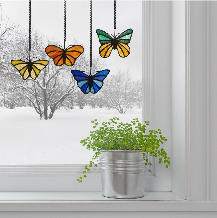 Butterfly Mini Stained Glass Window Panel