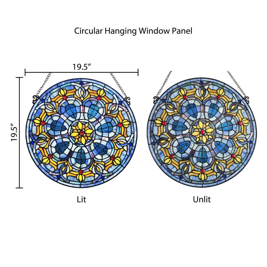 Ophelia Blue Stained Glass Window Panel