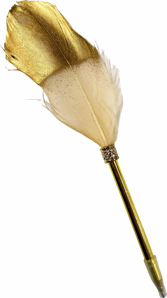 Newport Mansions Cream & Gold Feather Pen
