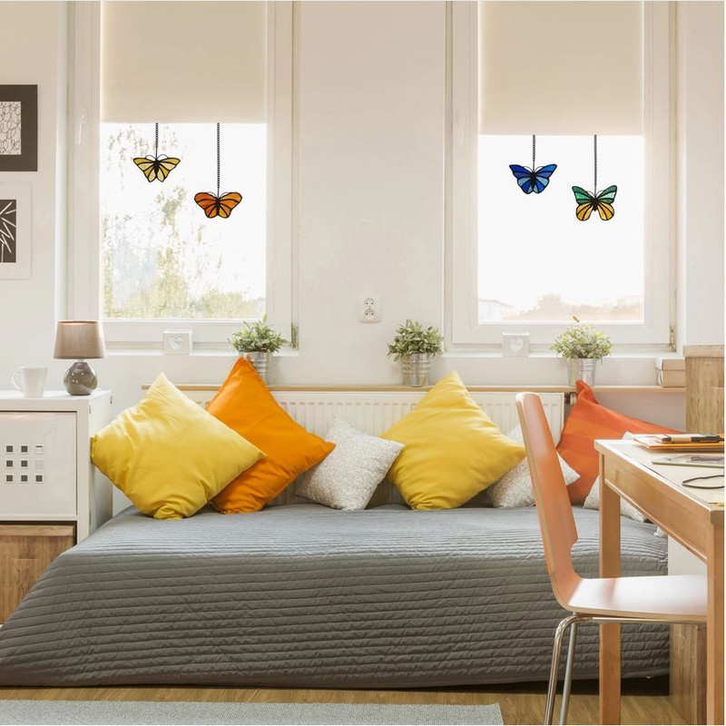 Butterfly Mini Stained Glass Window Panel
