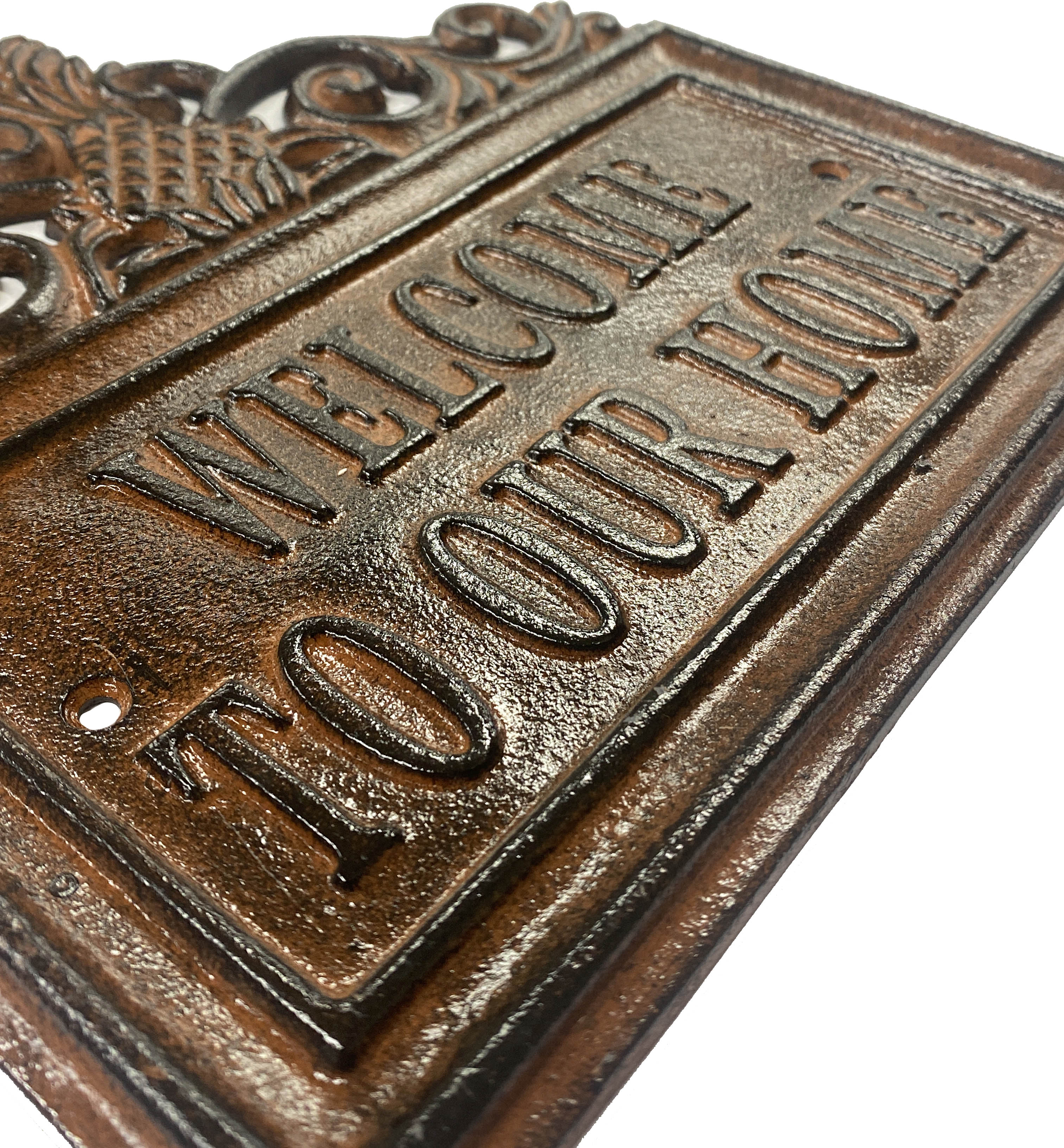 Cast Iron Pineapple Welcome Home Plaque