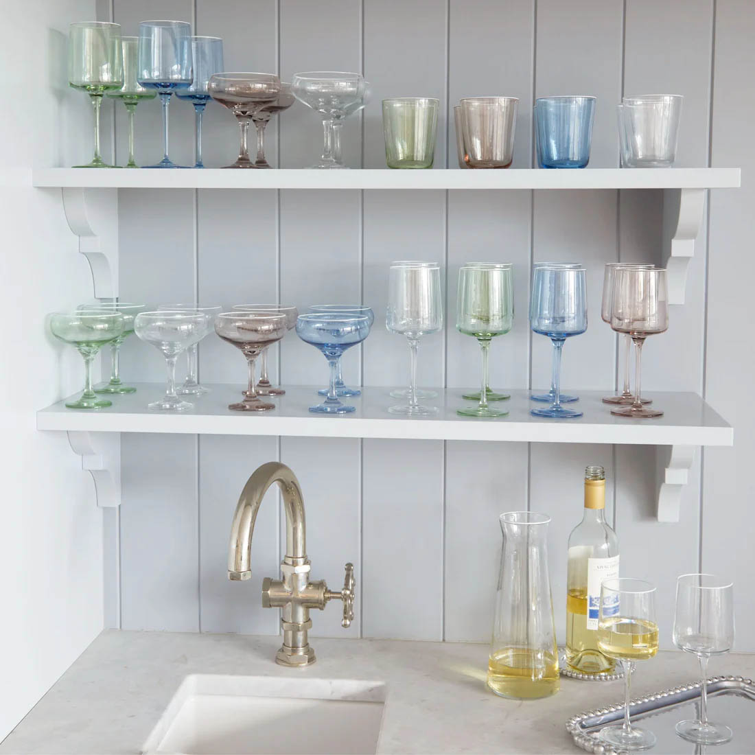 Fine Line Blue Wine Glass
