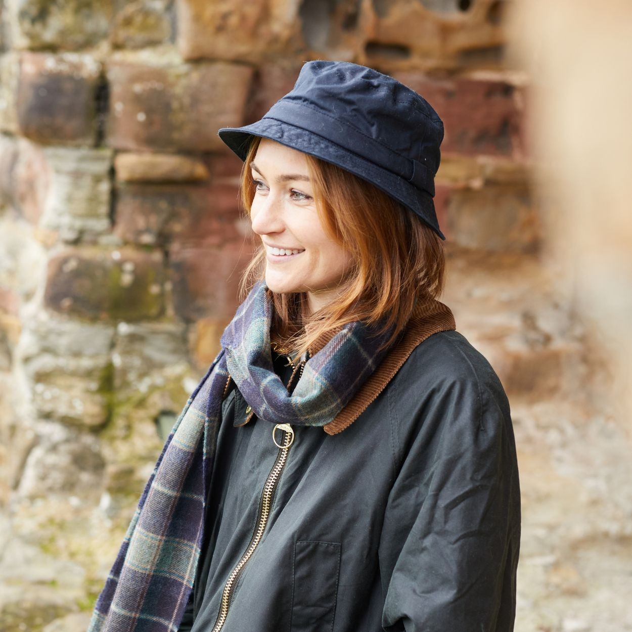 Waxed Navy Rain Hat (Small)