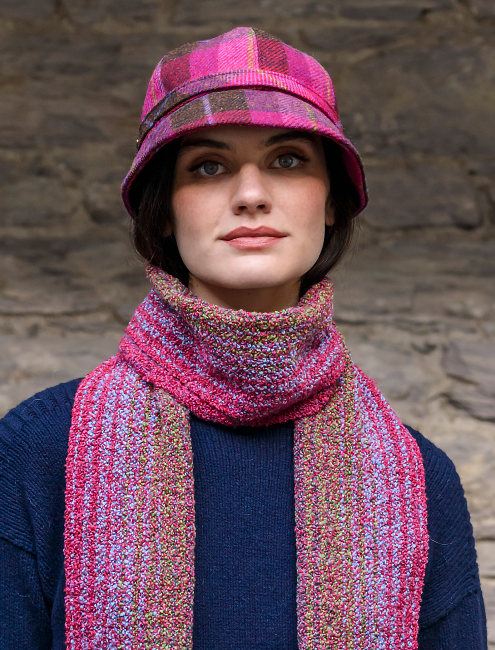 Tweed Flapper Cap - Pink Plaid