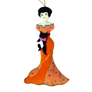 Embroidered Lady Decies Ornament is Handmade