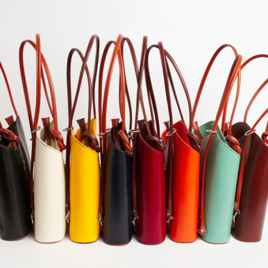 Convertible Italian Leather Backpack Tote Blush & Tan NewportStyle.net