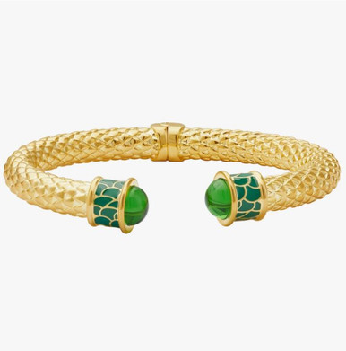 Minoan Torque Emerald & Gold Bangle