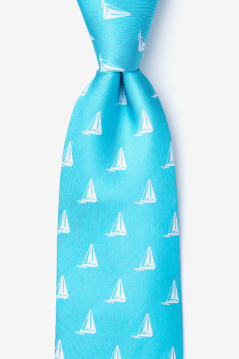 Pier Pressure - Aqua Silk Necktie