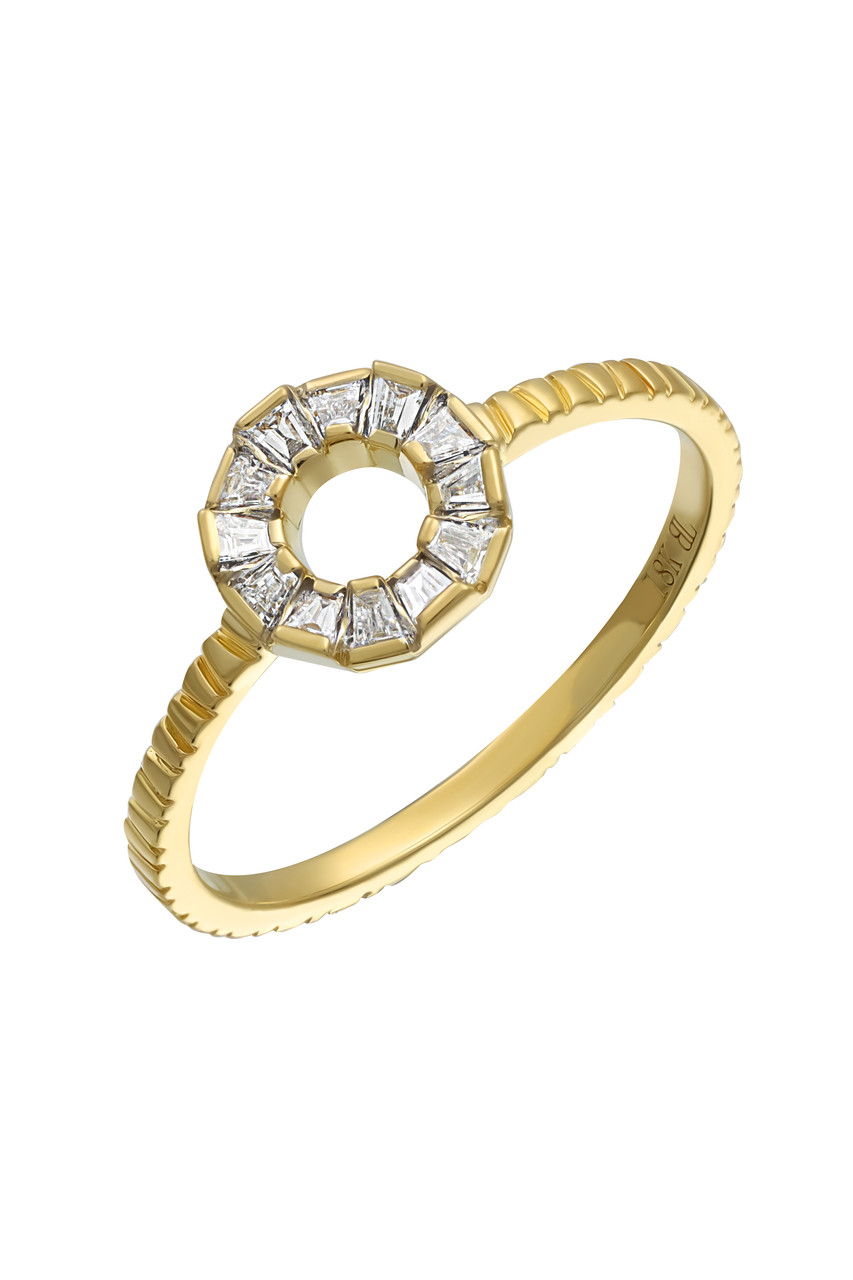 18K Yellow Gold Natural Diamond Circle of Life Trend Ring