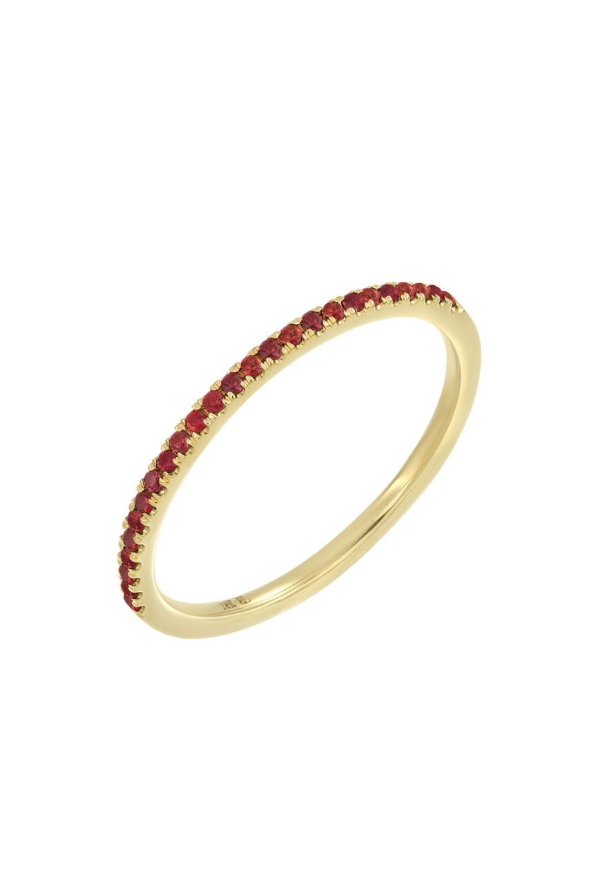 18K Yellow Gold Red Sapphire Iris Stackable Ring