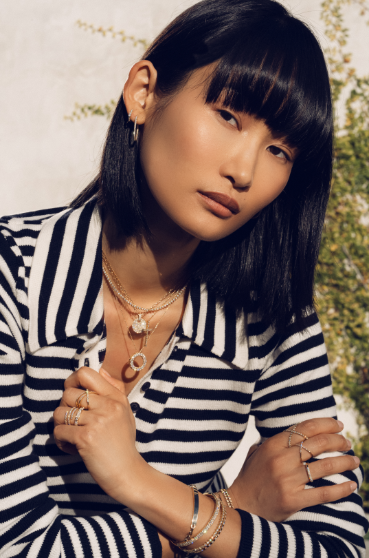 18k Rita Diamond Stacking Ring