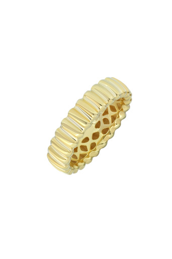 14K Yellow Gold Fluted Band Ring