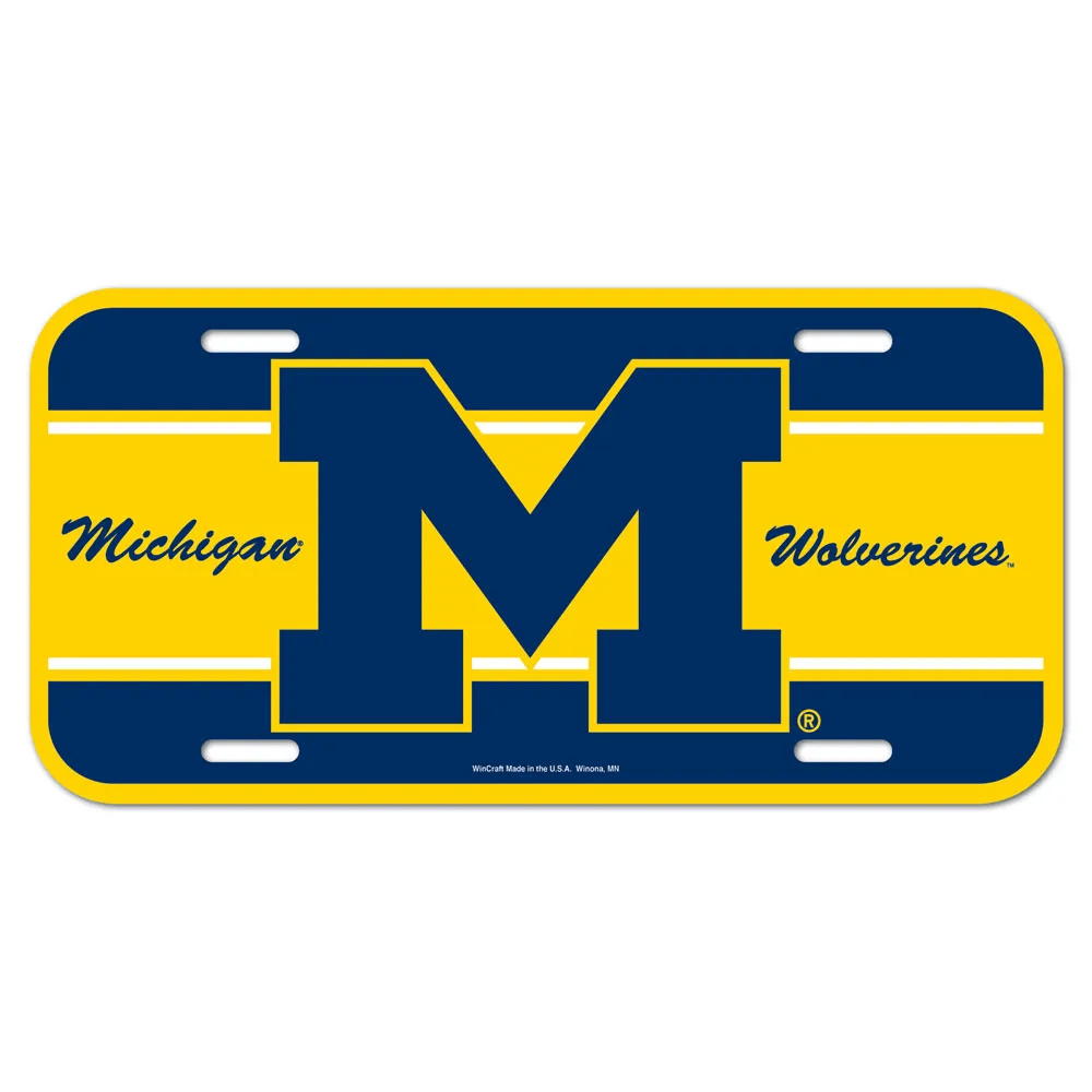 University of Michigan Wolverines "M" Plastic License Plate - BMV ...