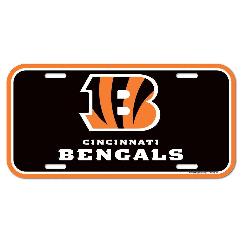 Cincinnati Bengals "B" Plastic License Plate - BMV Supplies Inc
