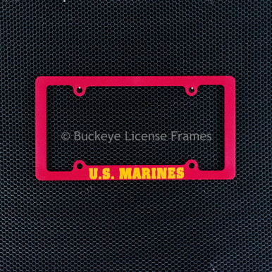 United States Marines Screen Printed Red Plastic License Plate Frame ...