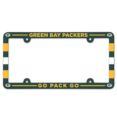 Green Bay Packers Go Pack Go Full Color Plastic License Plate Frame ...