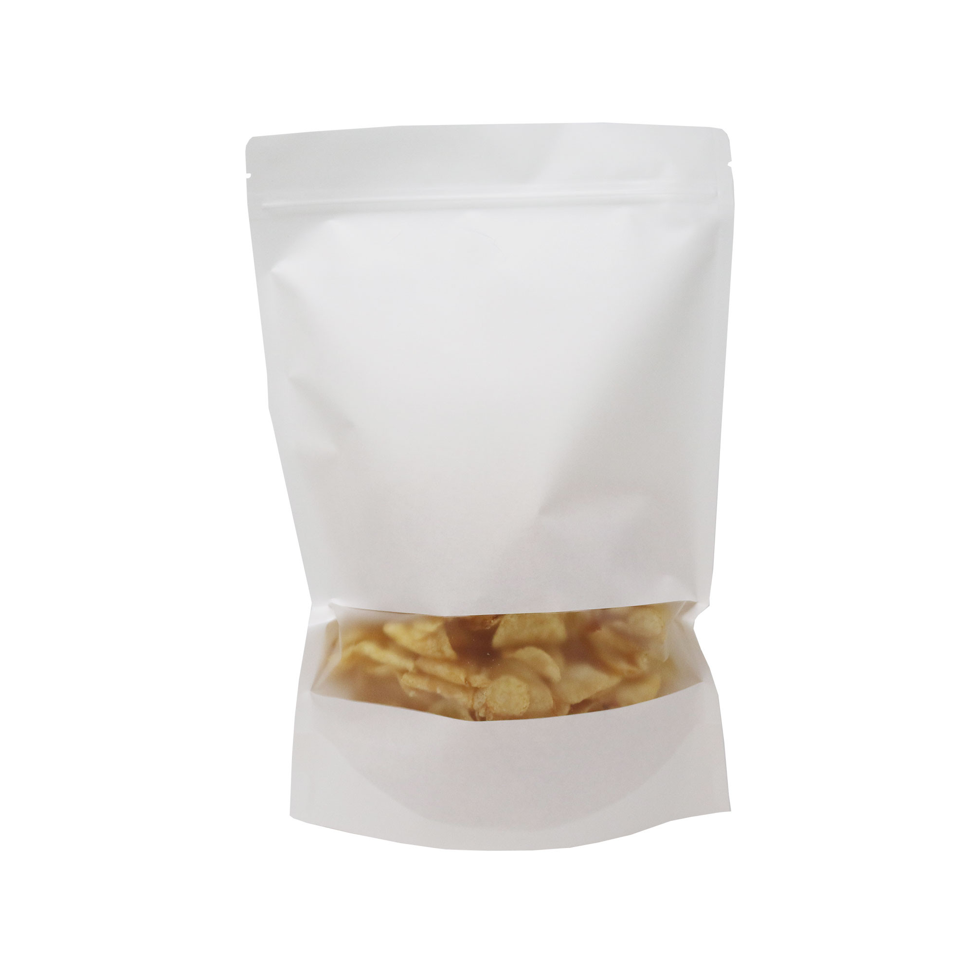 White Stand Up Window Pouches - Creative Bag