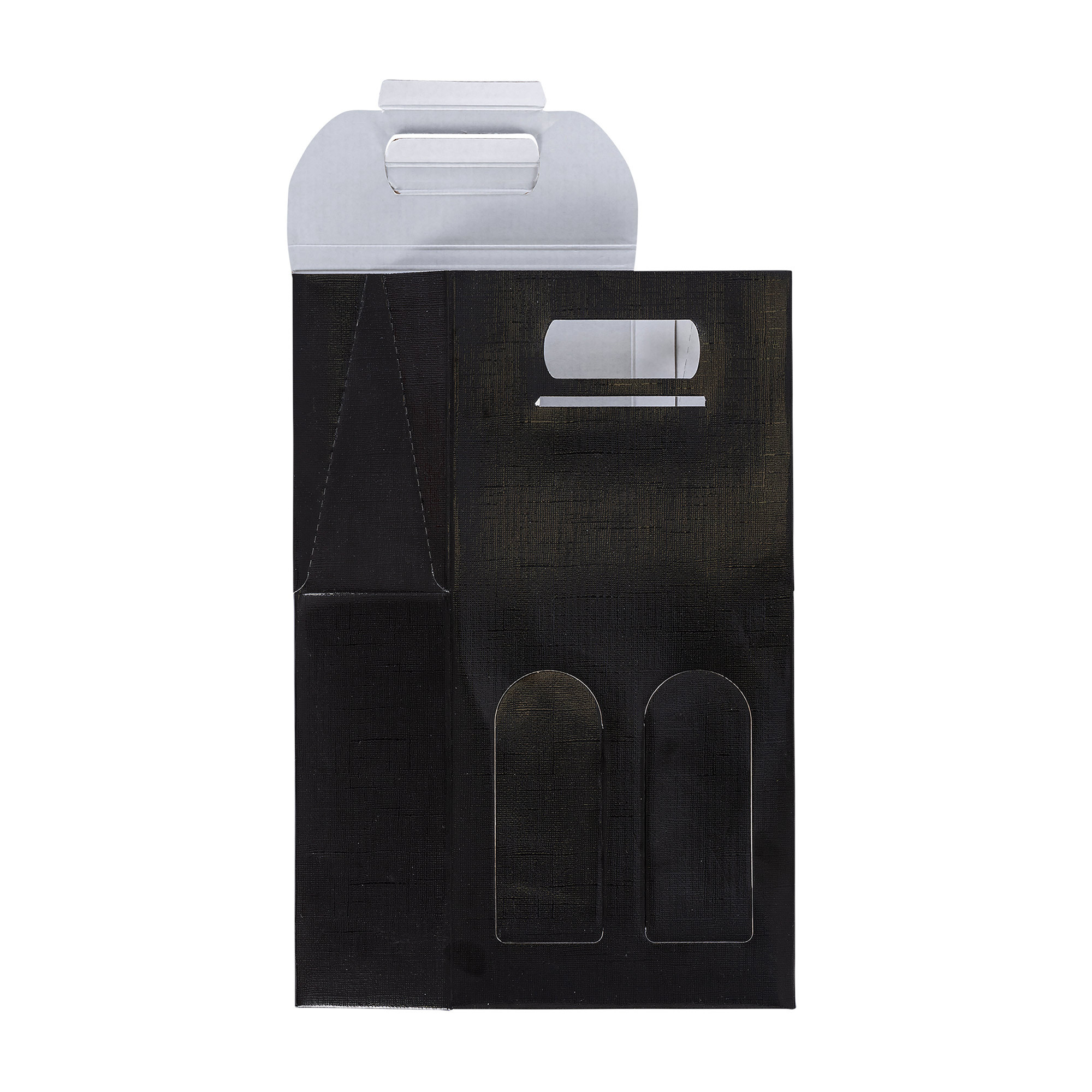 Black Gloss Linen Wine Boxes - Creative Bag