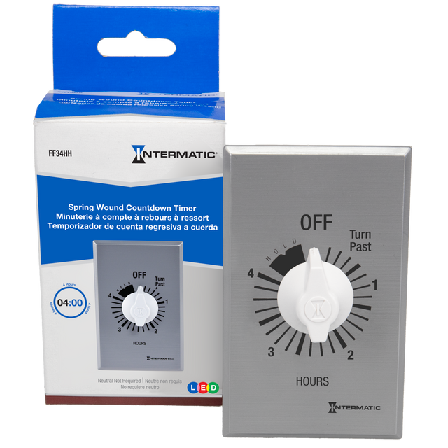 Intermatic FF34HH, Spring Wound Countdown Timer, Commercial, 125-277 ...