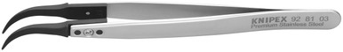 Knipex 92 81 03, 5 1/4" Premium Stainless Steel Gripping Tweezers-60°Angled-Pointed Tips ...