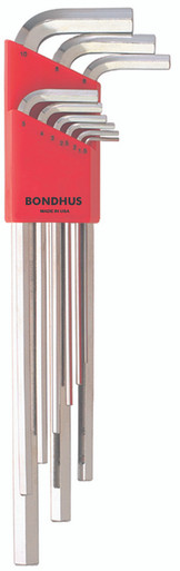 Bondhus 17199, Set 9 BriteGuard Plated Hex L-Wrenches 1.5-10mm - Xlong ...