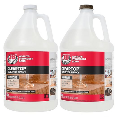JB Weld 41256, ClearTop Pour-On Epoxy 2 Gallon Kit, Box Kit - (2) 128 ...
