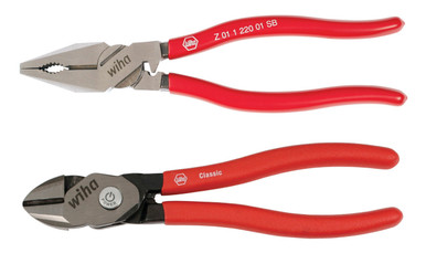 Wiha 32640 2 Piece Classic Grip Lineman's and BiCut Compound Diagonal ...
