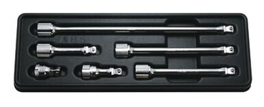 Koken PK3763/6 3/8 Sq. Dr. Wobble-Fix Extension Bar set 32-250mm ABS Tray 6 pieces - WhaleSupply.com