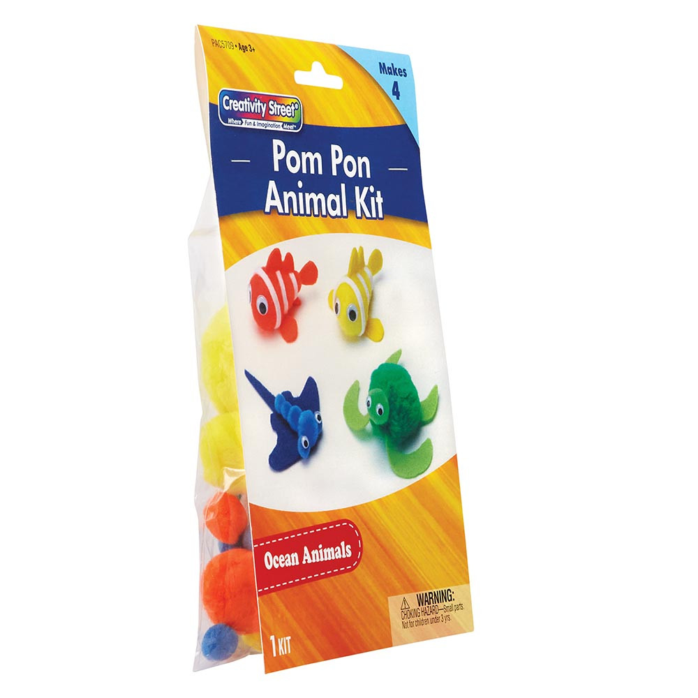 Ocean Animals Pom Pon Animal Kit - Set of 6 - Endeavour Toys