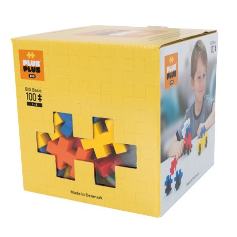 Plus Plus BIG Building Set, 100 BIG Basic Color Pieces - Endeavour Toys