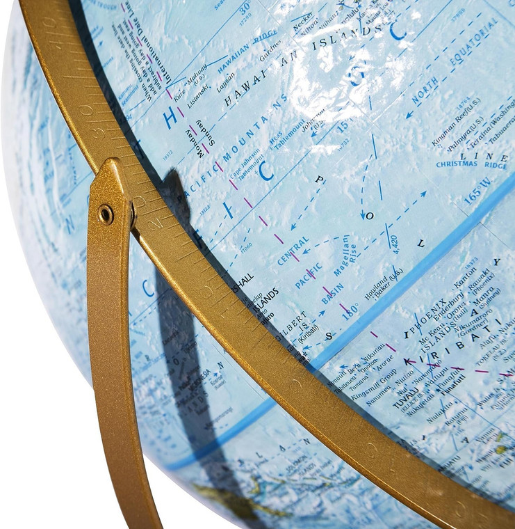 Atlantis 12 Inch Blue Raised Relief Gyro-Matic Desk Globe - Endeavour Toys