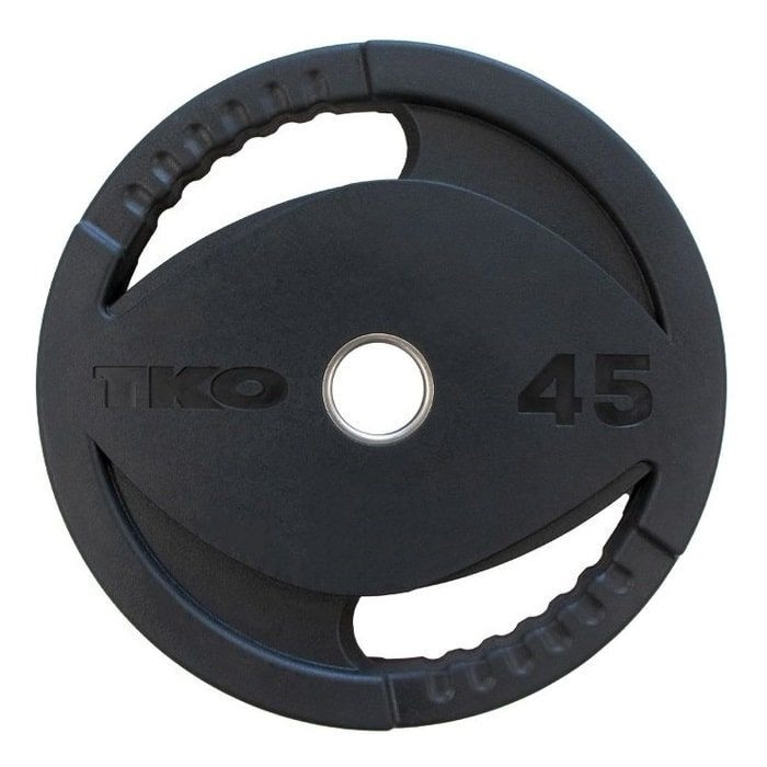 TKO Olympic Rubber Dual Grip Plate Set (670 lb.) w/ Weight Tree