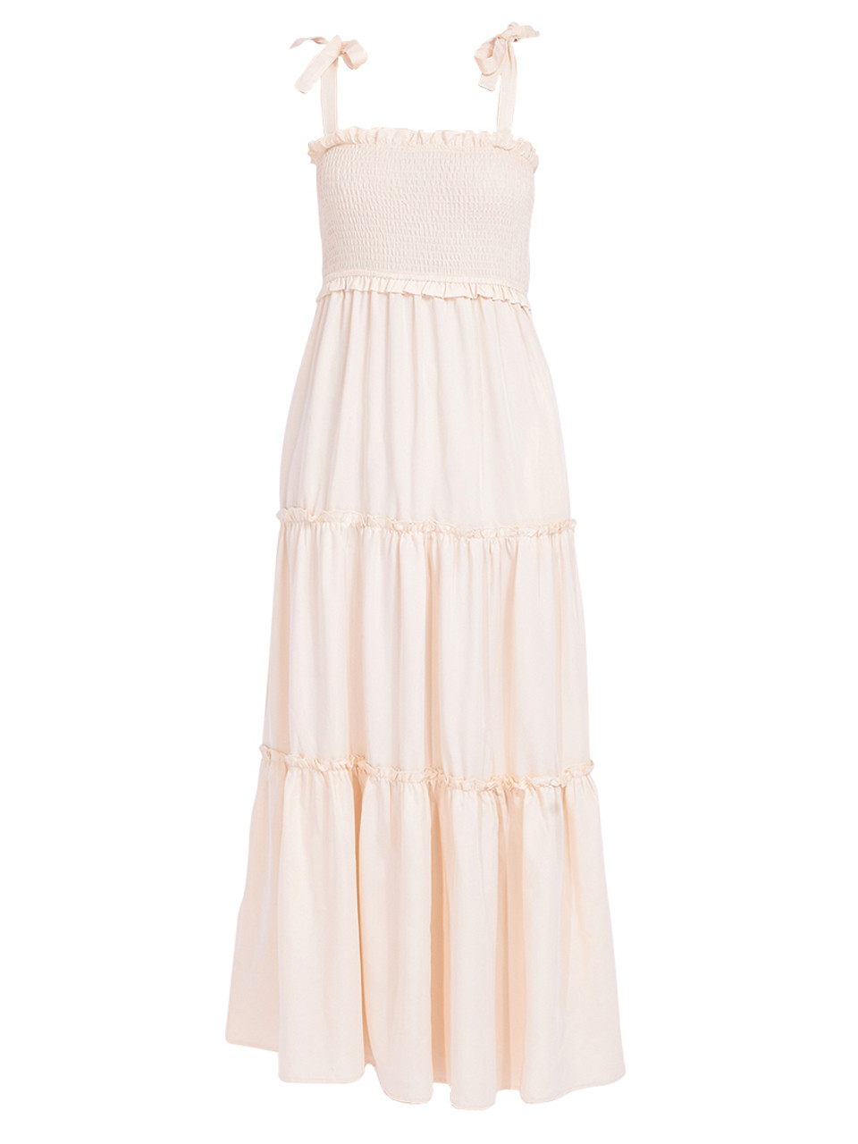 LBLC The Label Darla Smocked Dress in Creme
