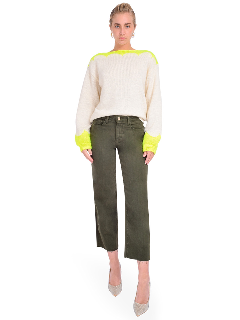 L'AGENCE Wanda High Rise Crop Jean in Balsam Green