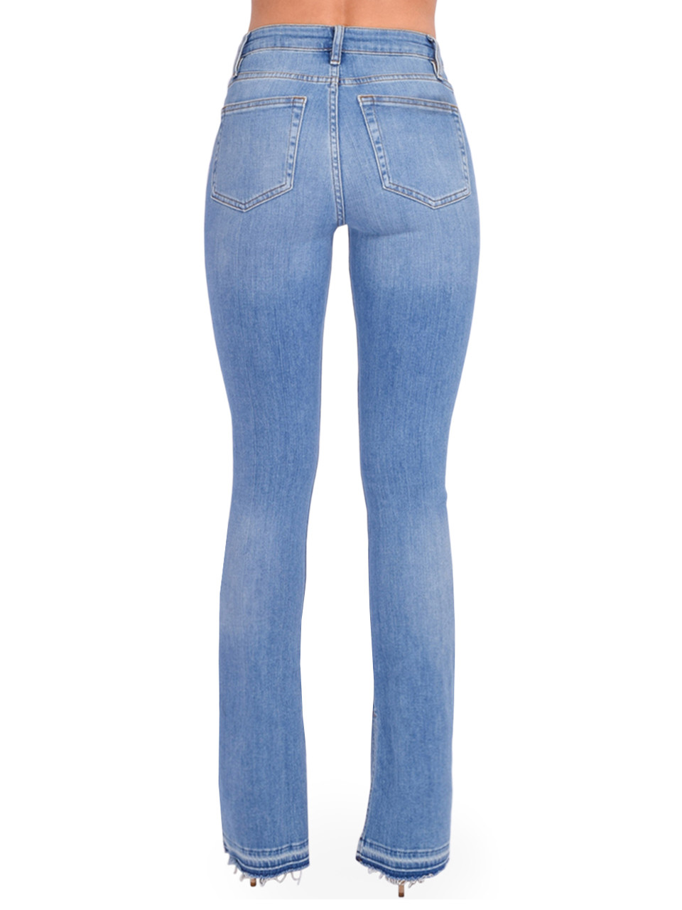 FRAME Le Mini Boot High Rise Bootcut Jean in Wavey Blue