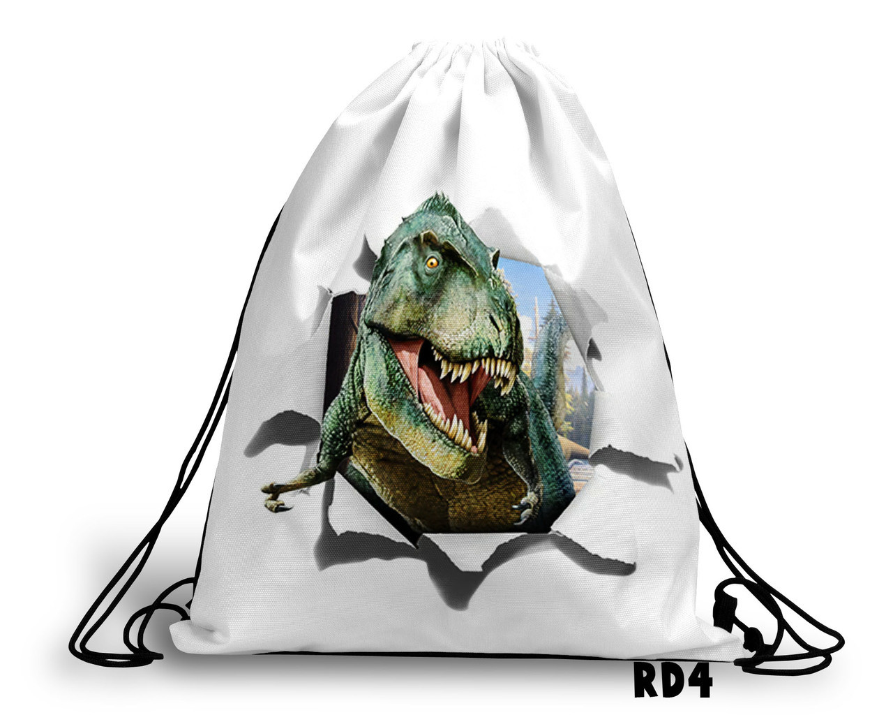 Personalised Dinosaur Drawstring bags