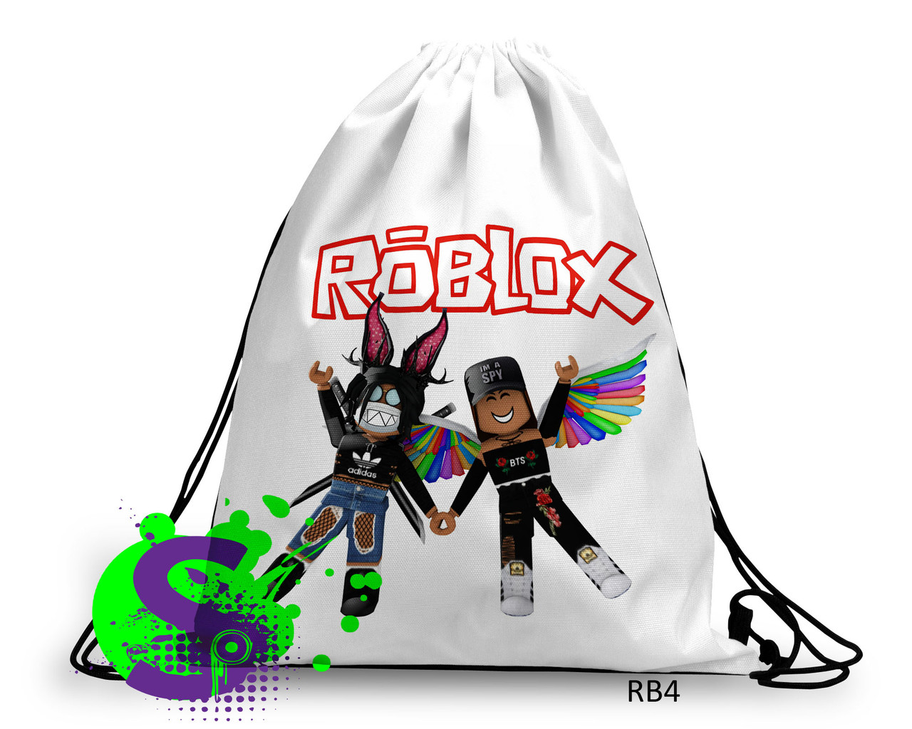 Roblox personalised drawstring bags