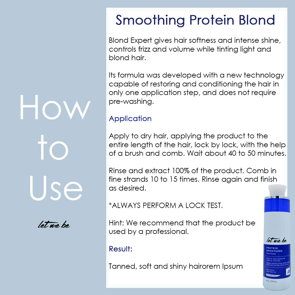 Let me Be Smoothing Protein Smoothing Blond Expert Purple Toning 1L/33 ...