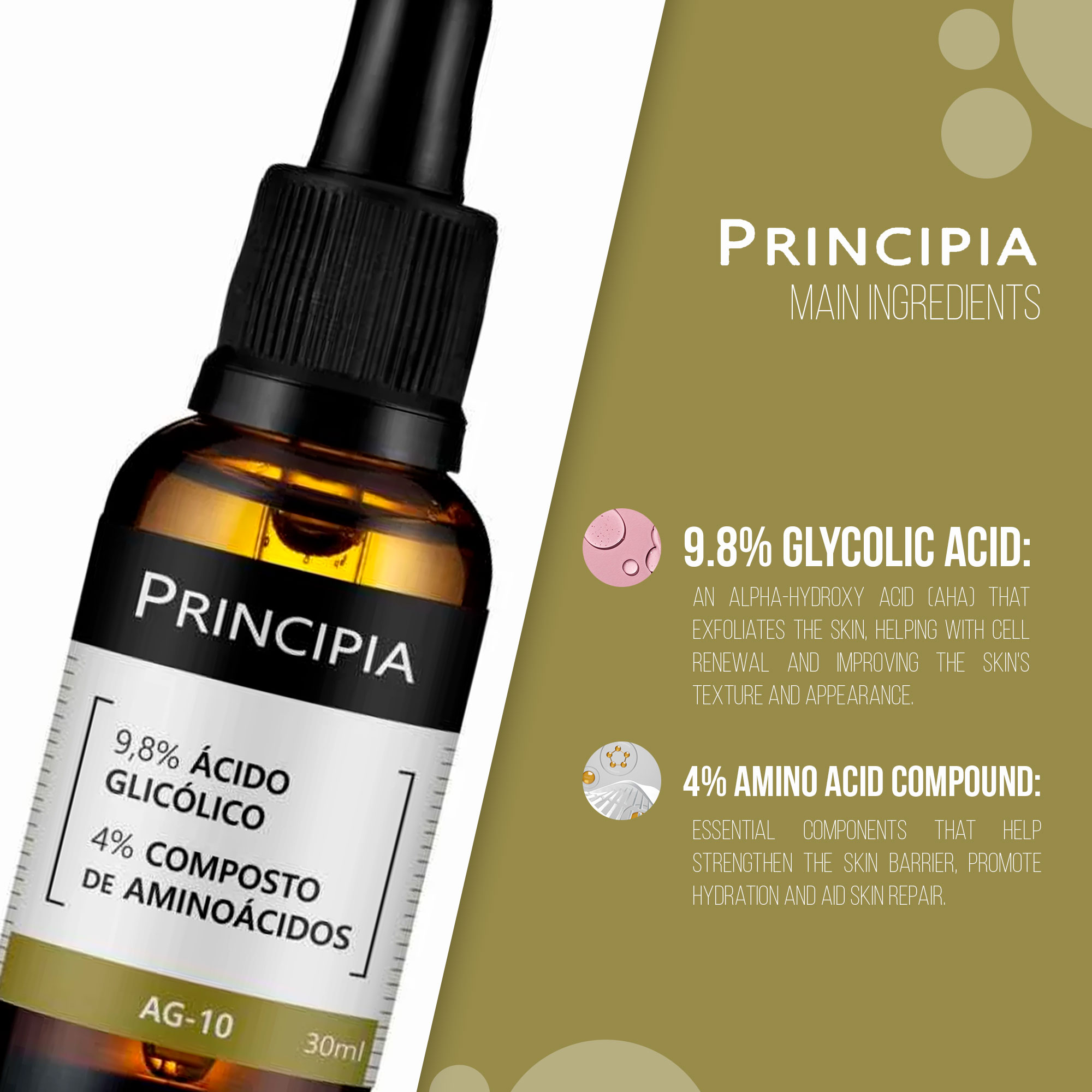 Principia Renewing Serum: Glycolic Acid + Amino Acids/1.01fl.oz