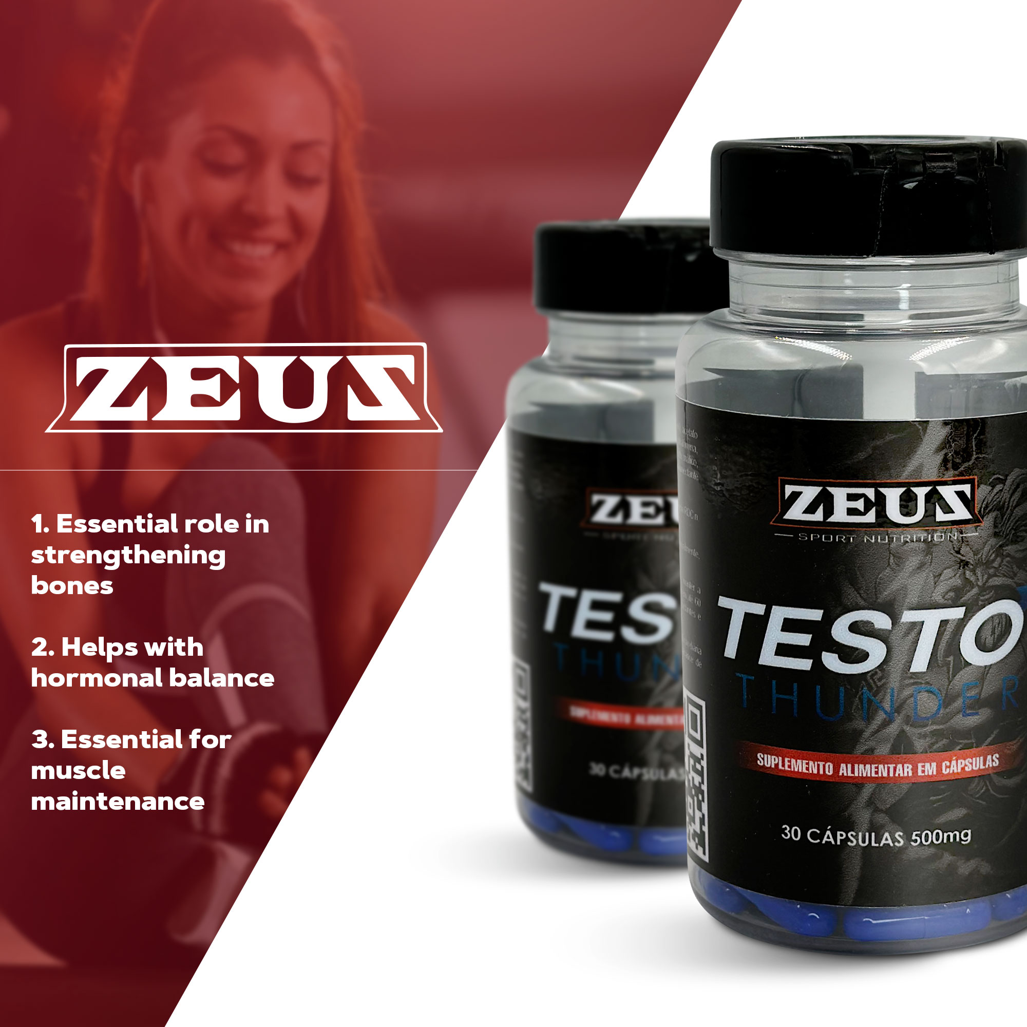 Zeus Sport Nutrition Suplemento Alimentar Testo 30 Cápsulas