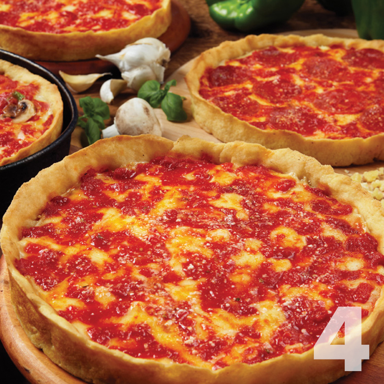 4 Lou Malnati's Deep Dish Pizzas | Tastes of Chicago