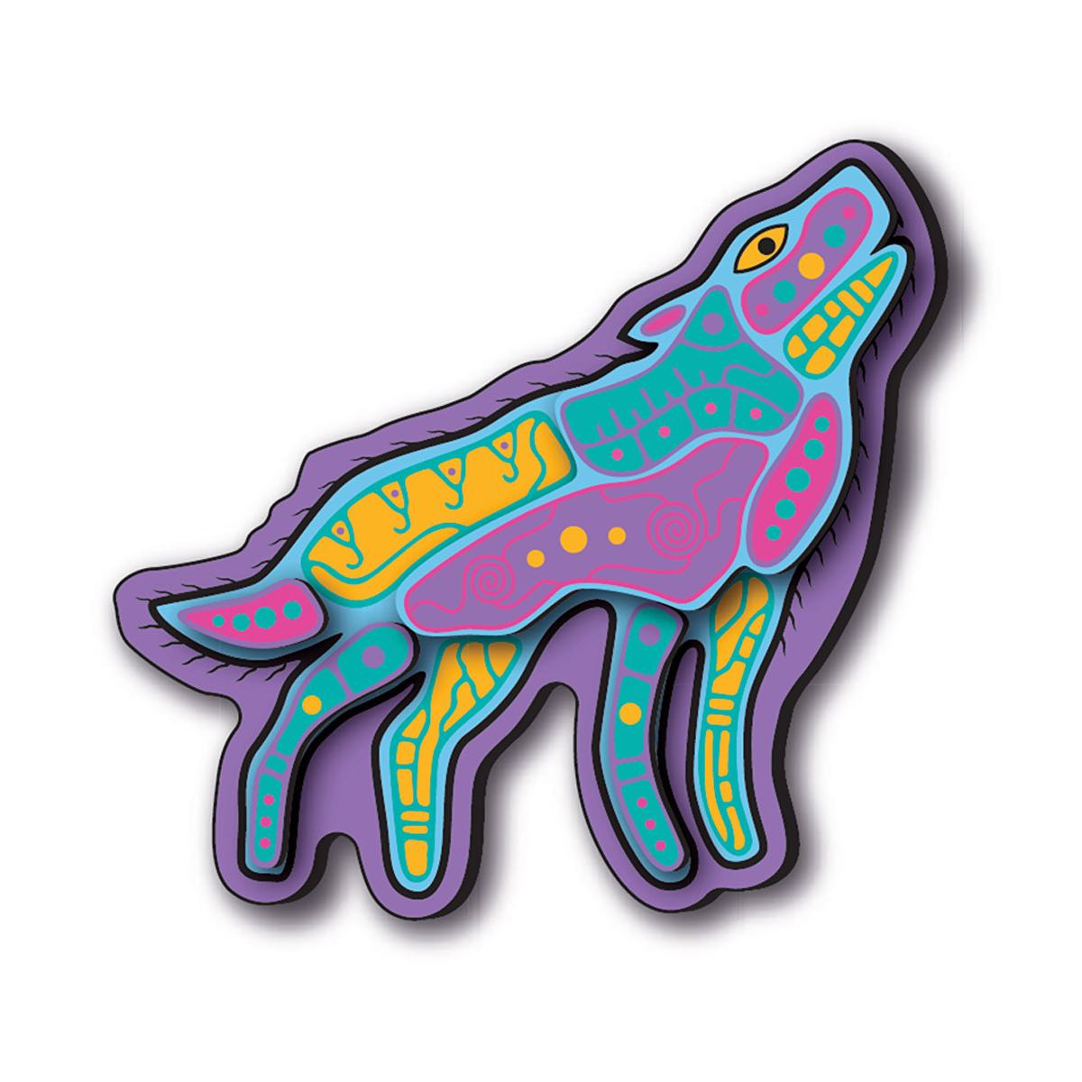 3D Magnet - Howling Wolf, Jason Adair, Ojibway | Native Northwest