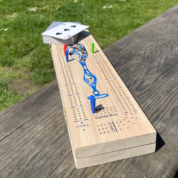 3-Track Cribbage Board - Whale Paddle, Paul Windsor, Haisla, Heiltsuk ...