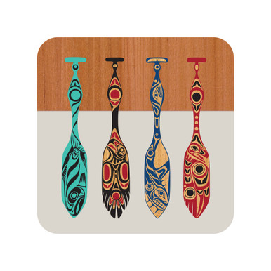Cork-Backed Coaster - Paddles, Paul Windsor, Haisla, Heiltsuk | Native ...